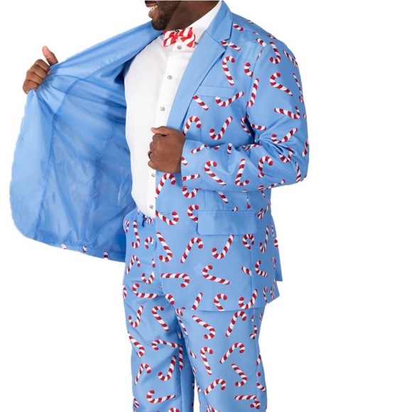 Suits & Blazers | 3 Piece Mens Christmas Suit Brand New Blue With Candy ...